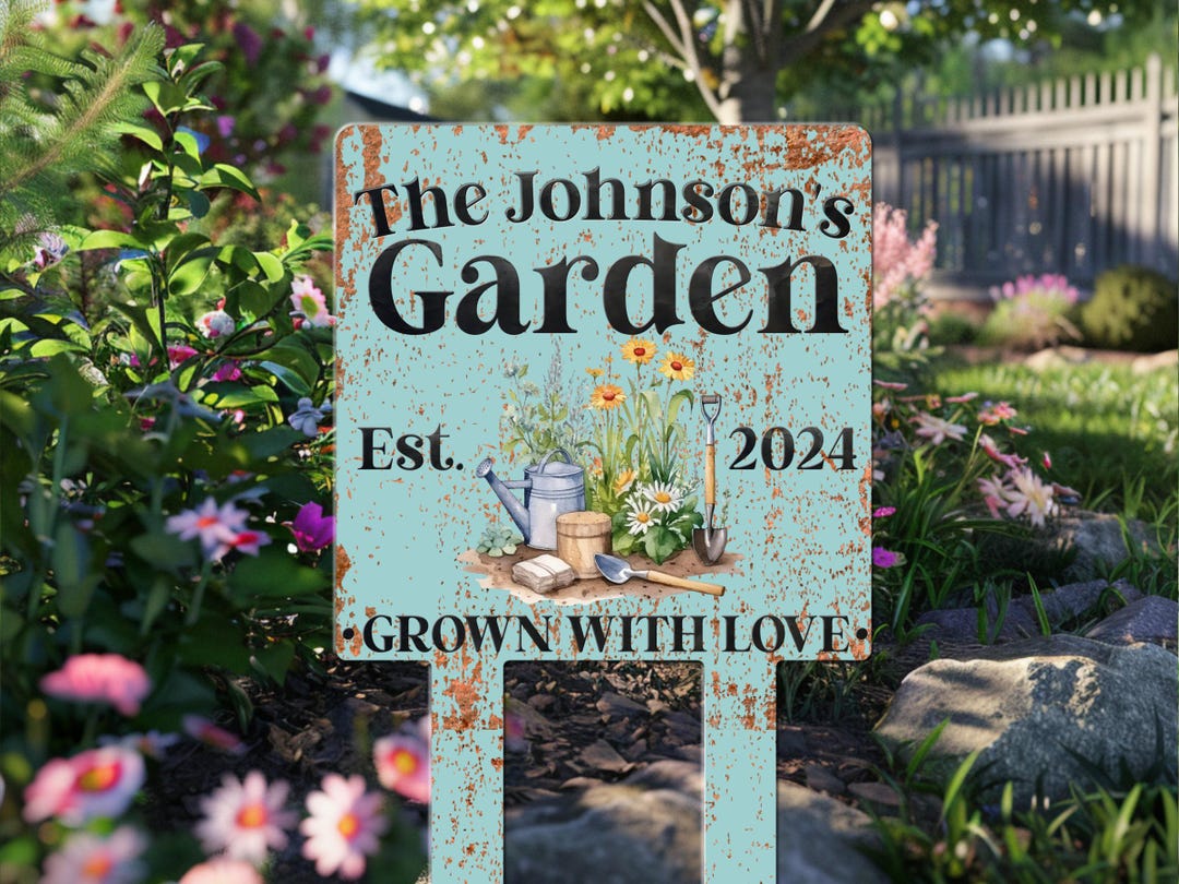 Custom Garden Sign, Flower Garden Stake Sign Personalized, Garden ...