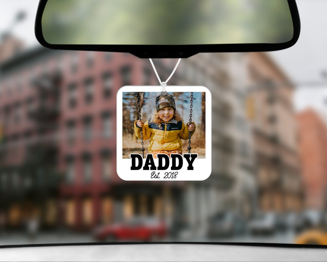 Father's Day Gift for Dad, Rear View Mirror Car Charm, Photo Car Charm ...