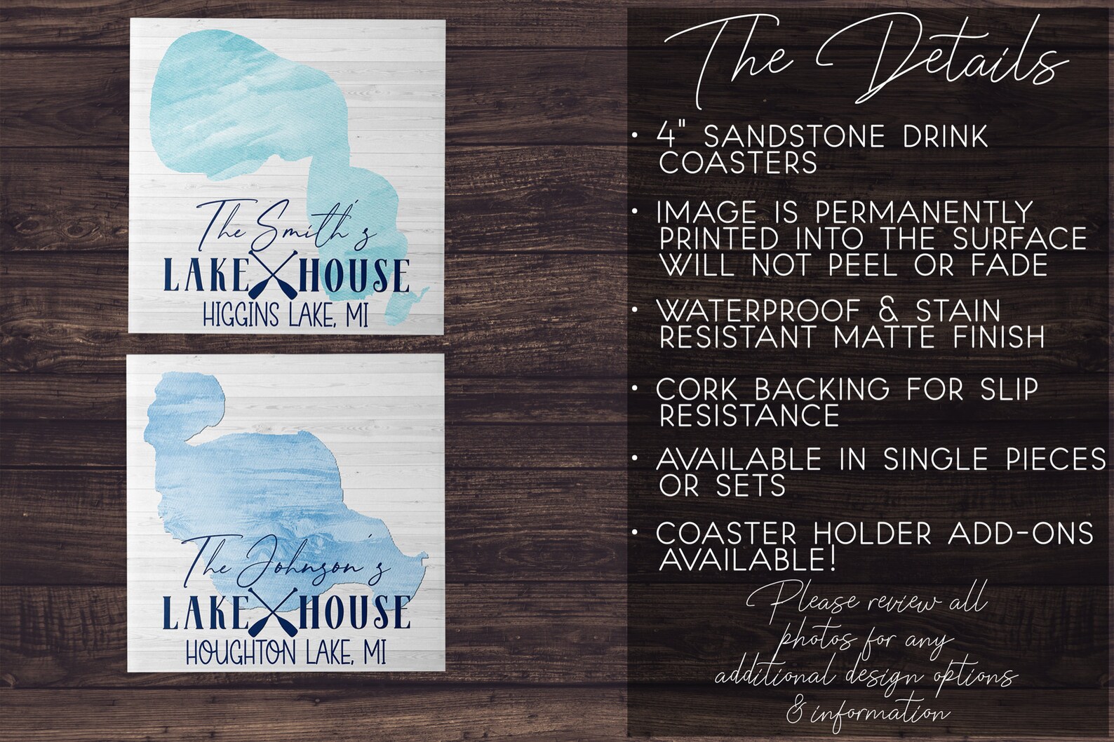 Custom Lake House Coasters Personalized Lake House Gifts - Etsy