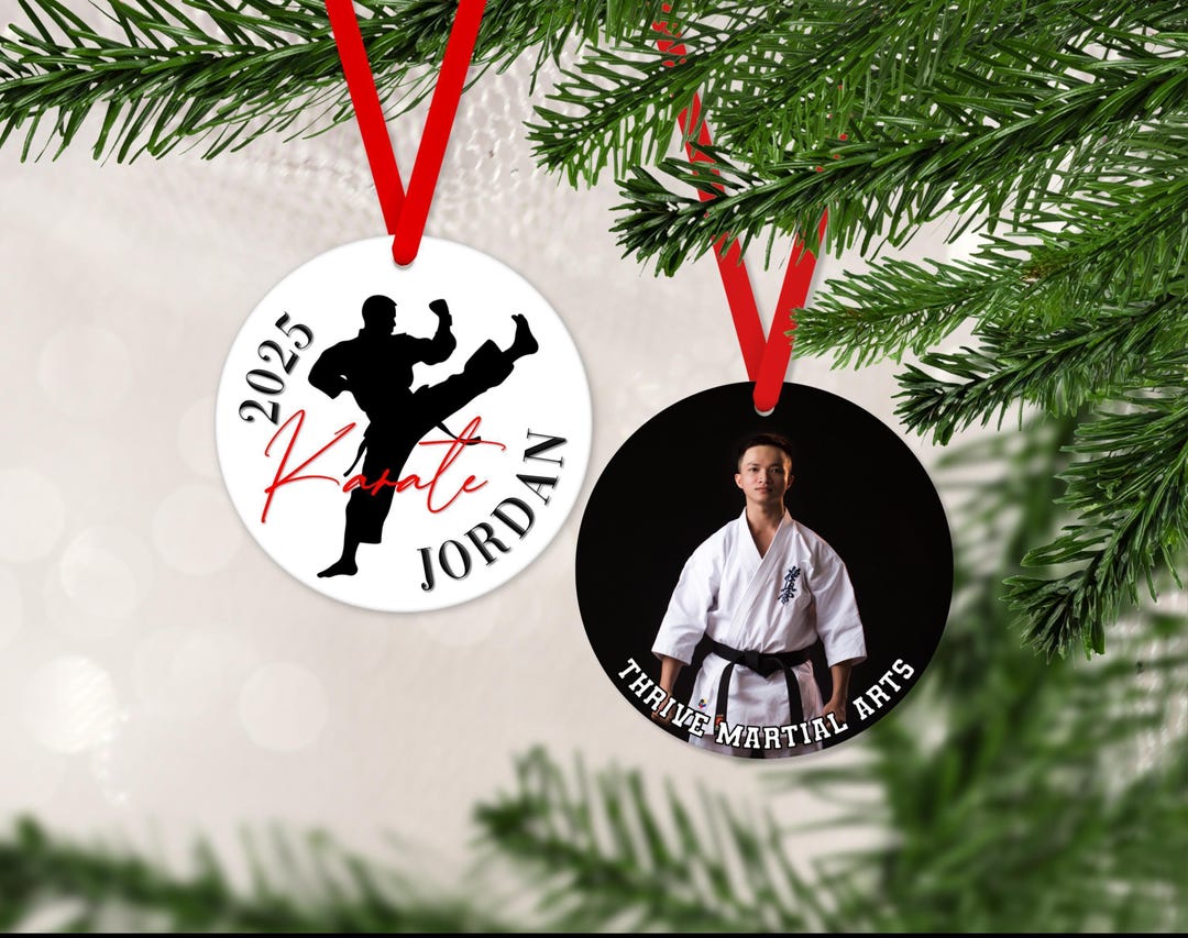 Karate Christmas Ornament Personalized, Taekwondo Photo Ornament ...