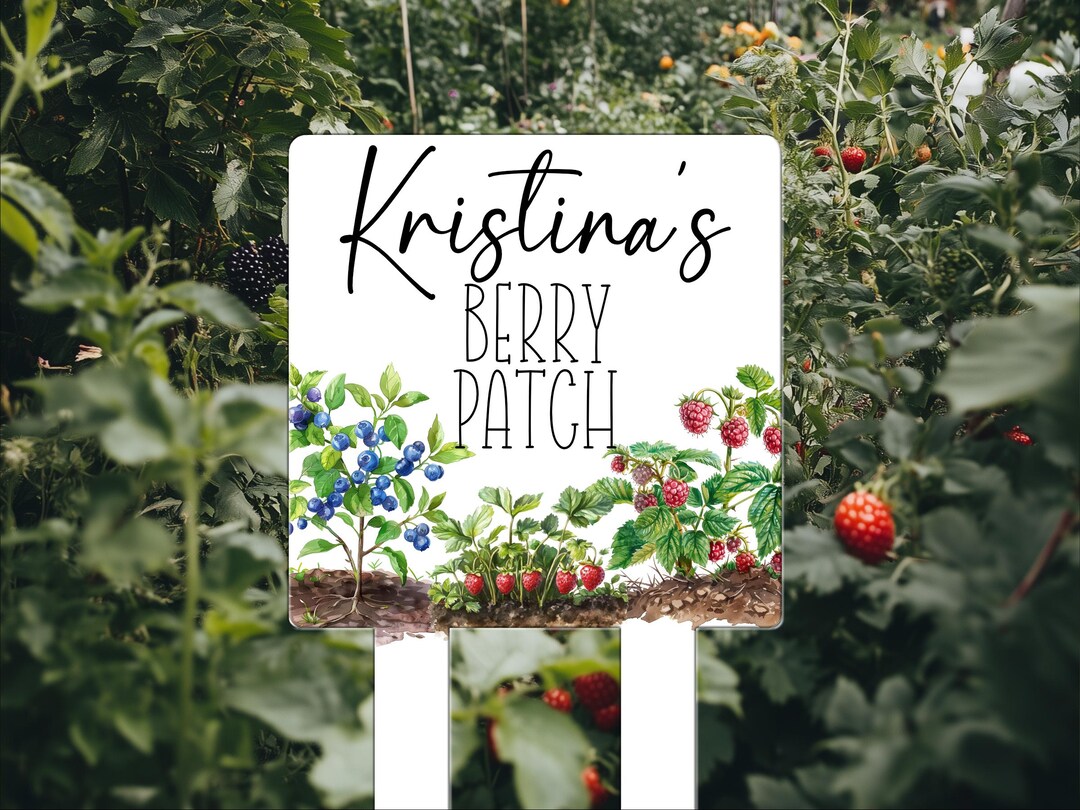 Garden Sign Personalized, Berry Patch Sign Custom, Berry Bush Sign ...