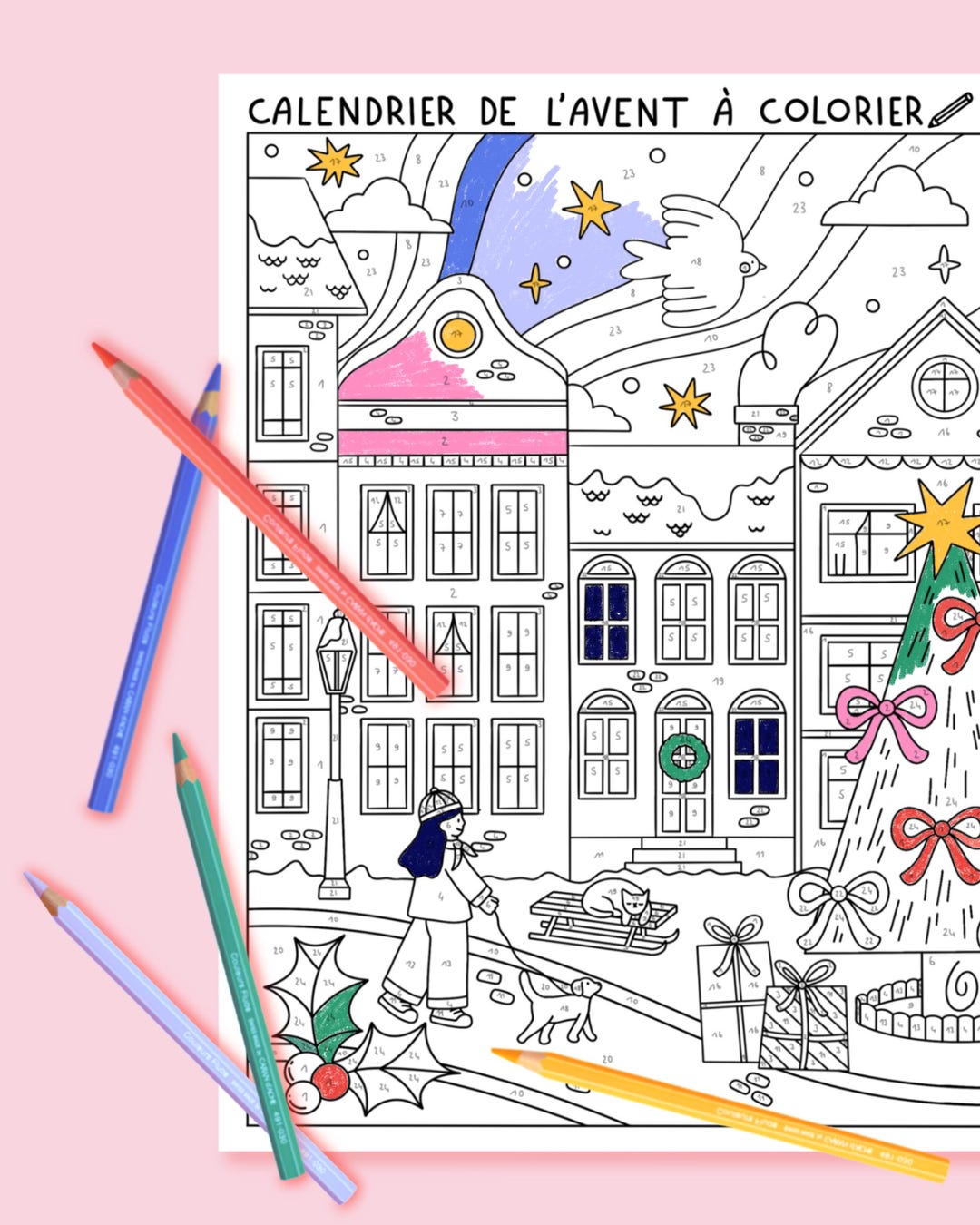 Coloring Advent Calendar - A3 Size - Coquiette - Original, Fun, Amusing ...