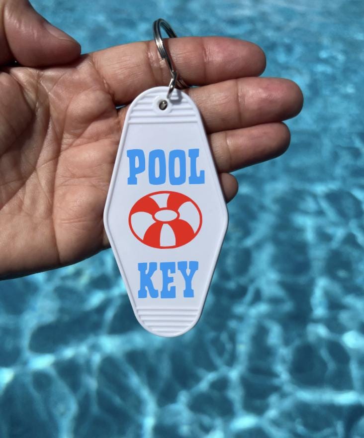 Pool Keychain / Motel Keychain / Pool Accessories / Swimming Pool ...