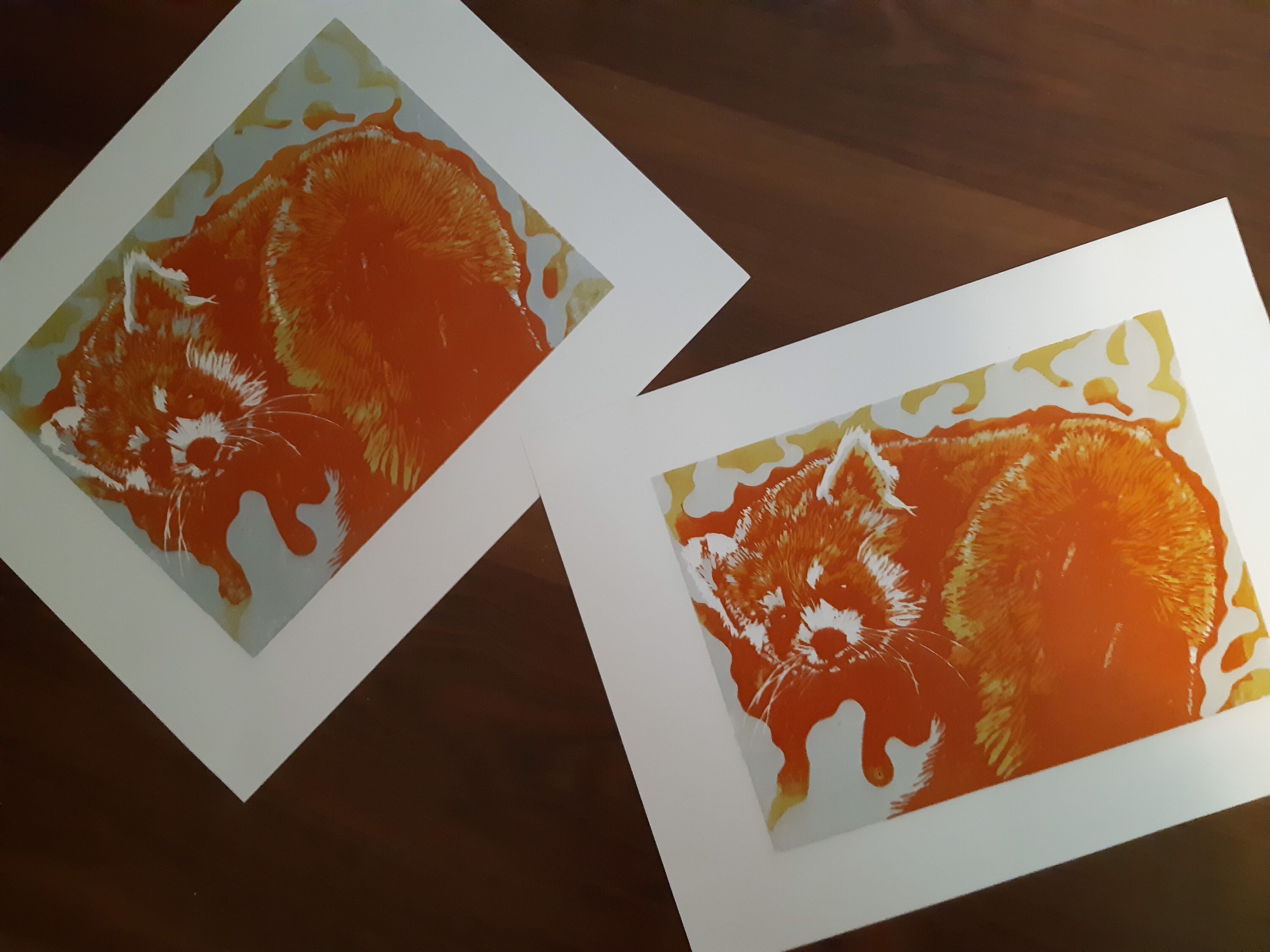 Original Lino Print Red Panda Lino Art Animal Linocut - Etsy