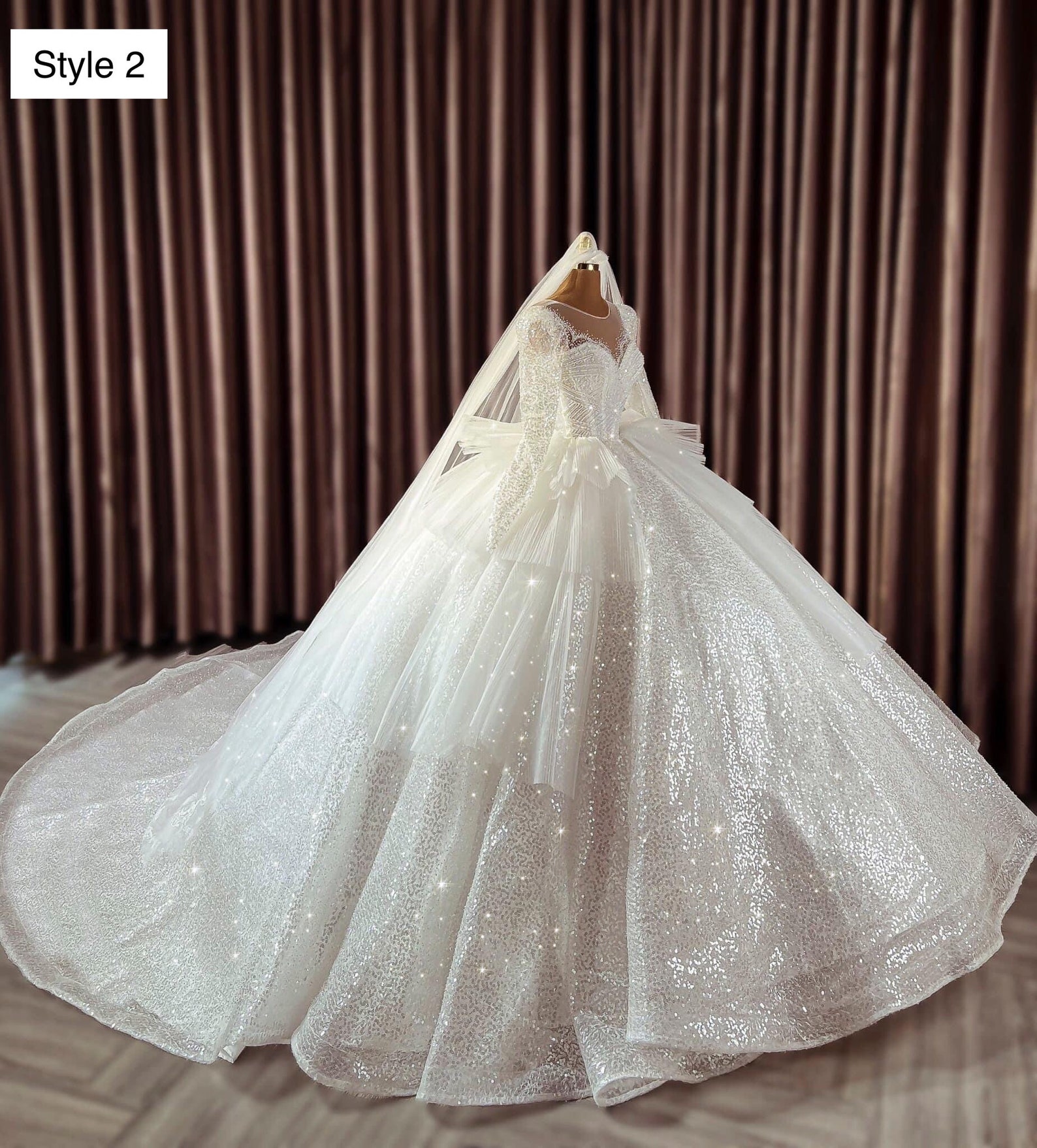 Luxury Sparkly Princess Long Sleeves Sweetheart Neck Beaded - Etsy