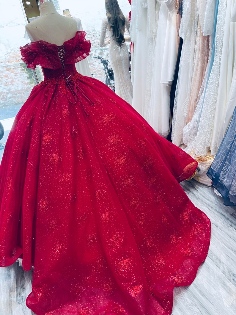 Powerful Red Sleeveless Or Cap Sleeves Sparkle Beaded Ball Etsy