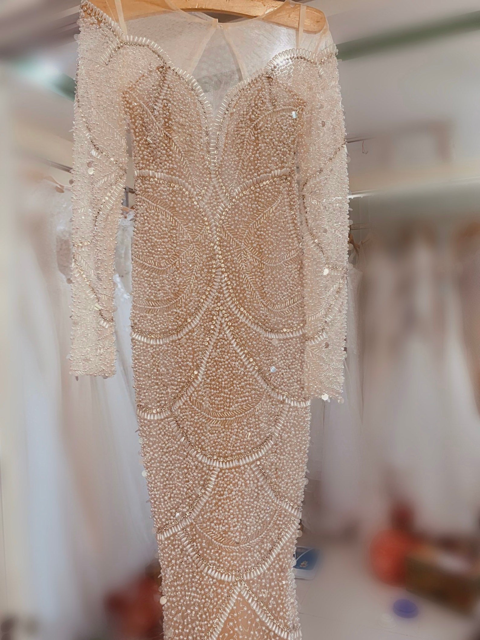 Glamorous Long Sleeve Beaded Sheath Dress or Sleeveless White - Etsy