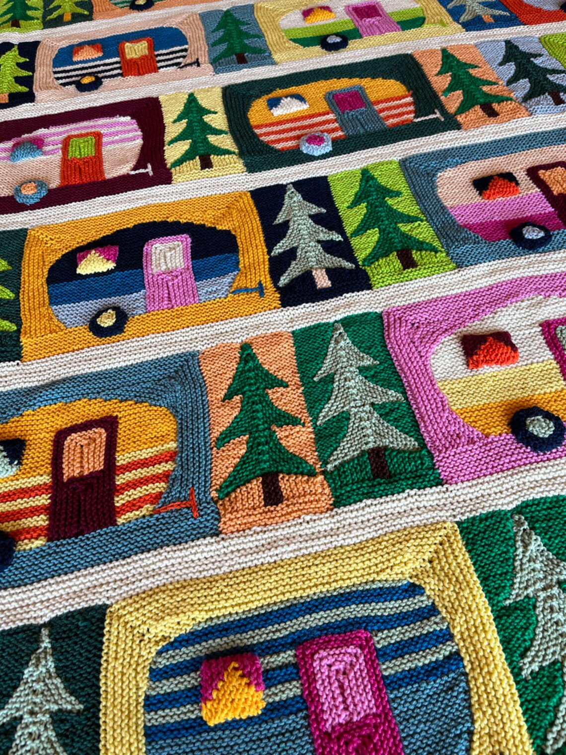 Camp Along Blanket - Knitting Pattern - Etsy