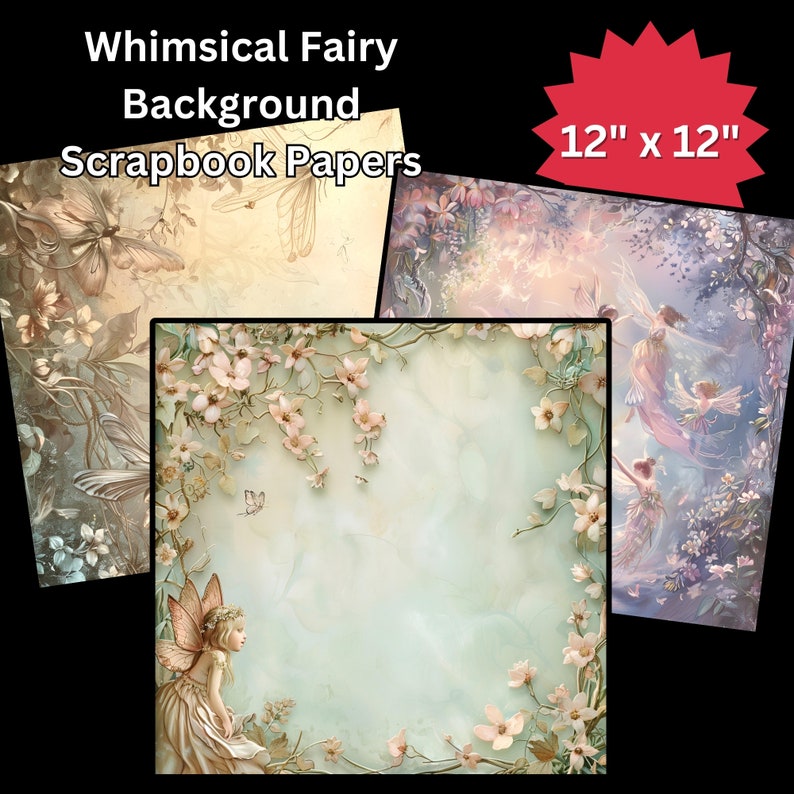 Fairy Background Scrapbook Paper Fairies Background Pages Fantasy ...