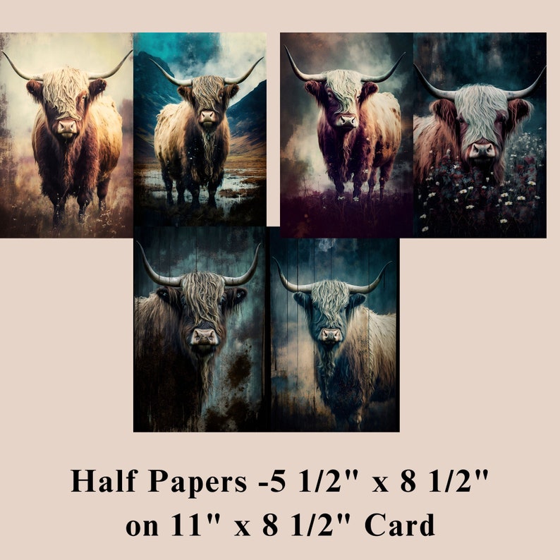Highland Cow Junk Journal Kit Highland Cow Printable Decoupage Highland ...