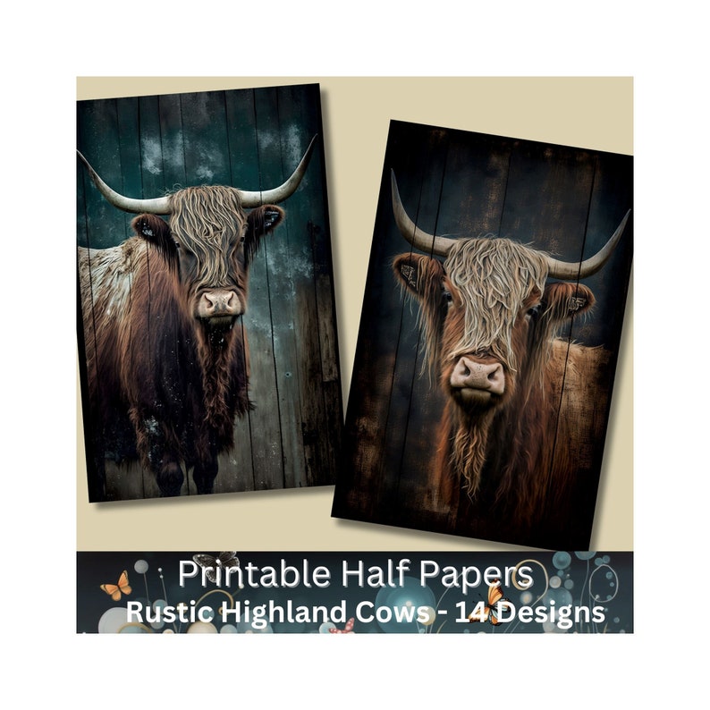Highland Cow Junk Journal Kit Highland Cow Printable Decoupage Highland ...