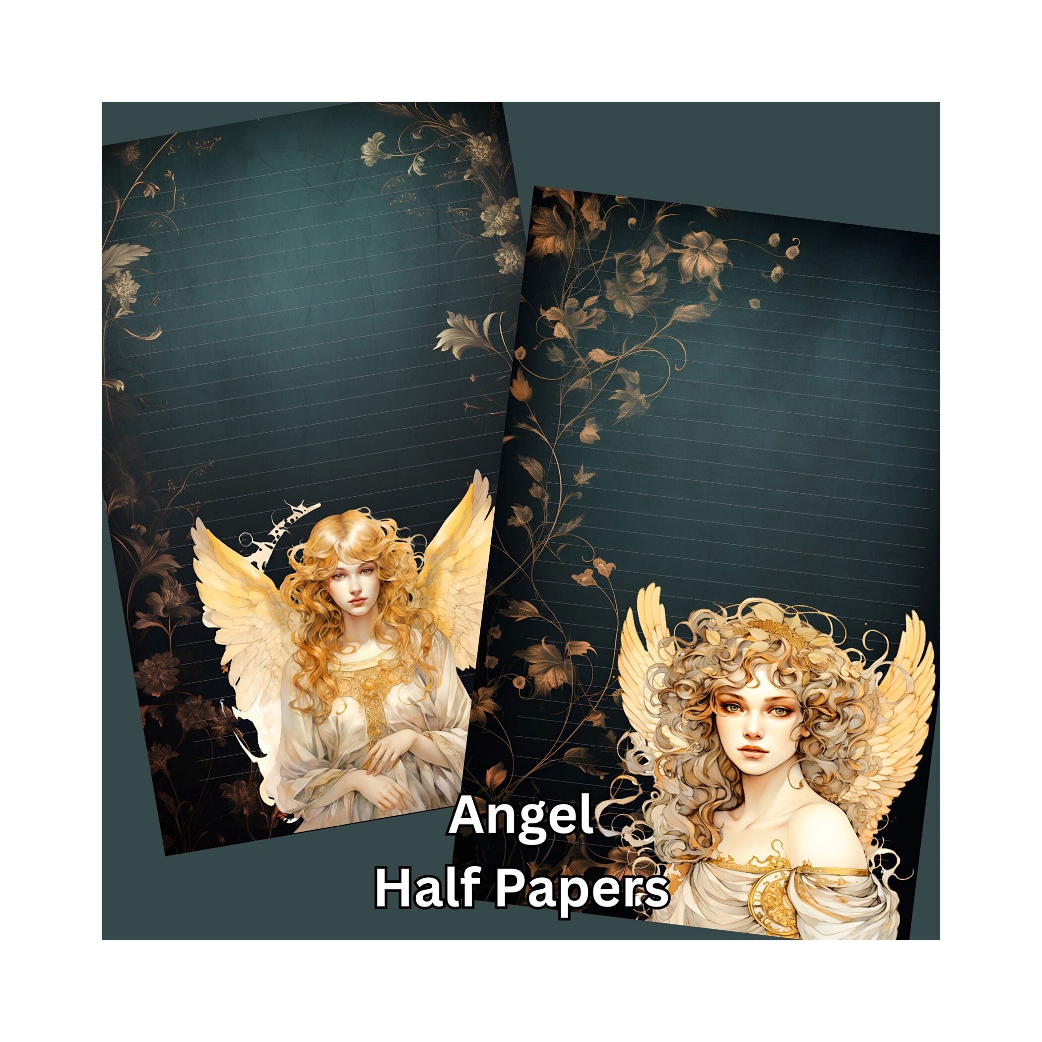 Angel Junk Journal Angel Scrapbook Page Printable Junk Journal Half ...