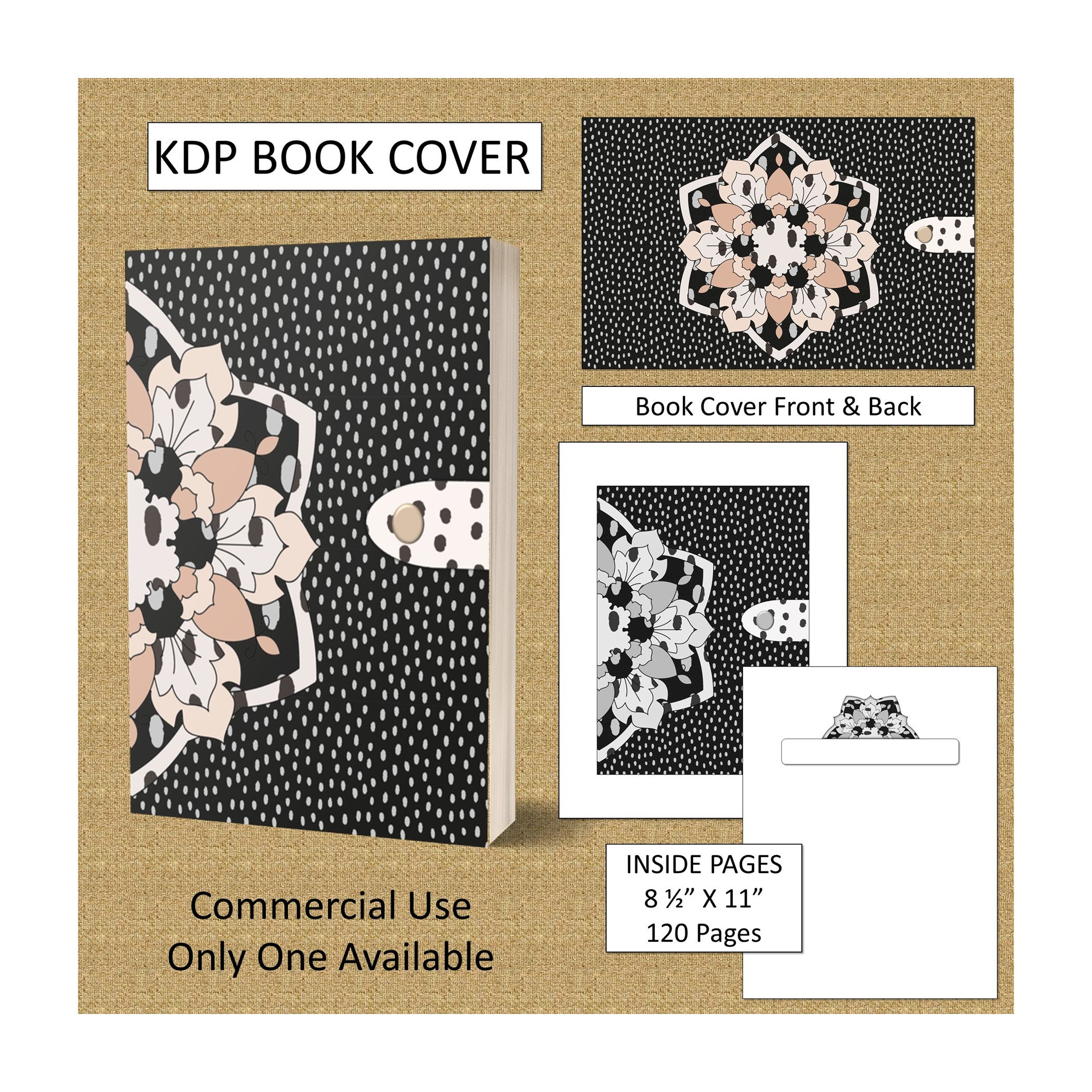 Beautiful Dot Pattern Book Cover Design Premade KDP Book Cover Kindle ...