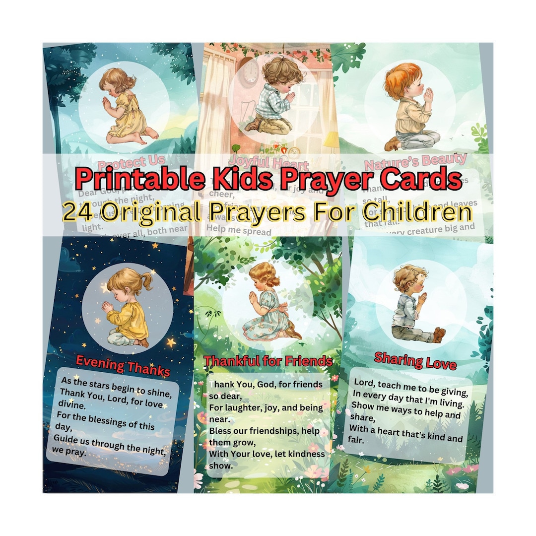 Printable Kids Prayer Cards | 24 Original Prayers for Children ...