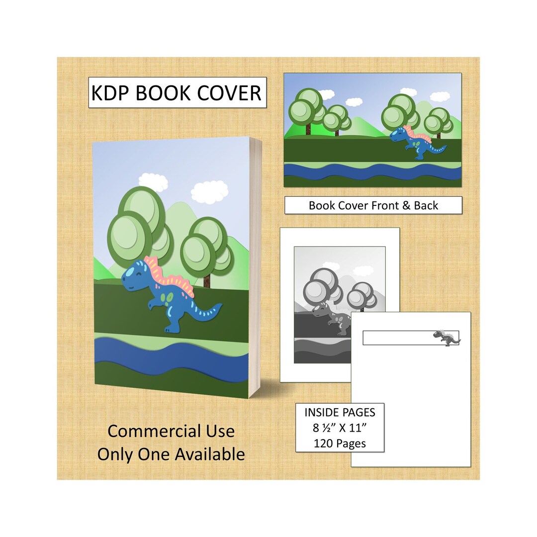 Diseño de portada de dinosaurios Portada de libro KDP Plantilla de ...
