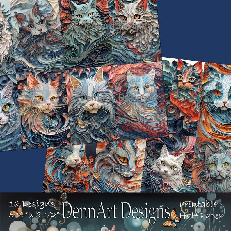 Cat Scrapbook Paper Printable Paper Scrapbooking Paper Junk Journal ...