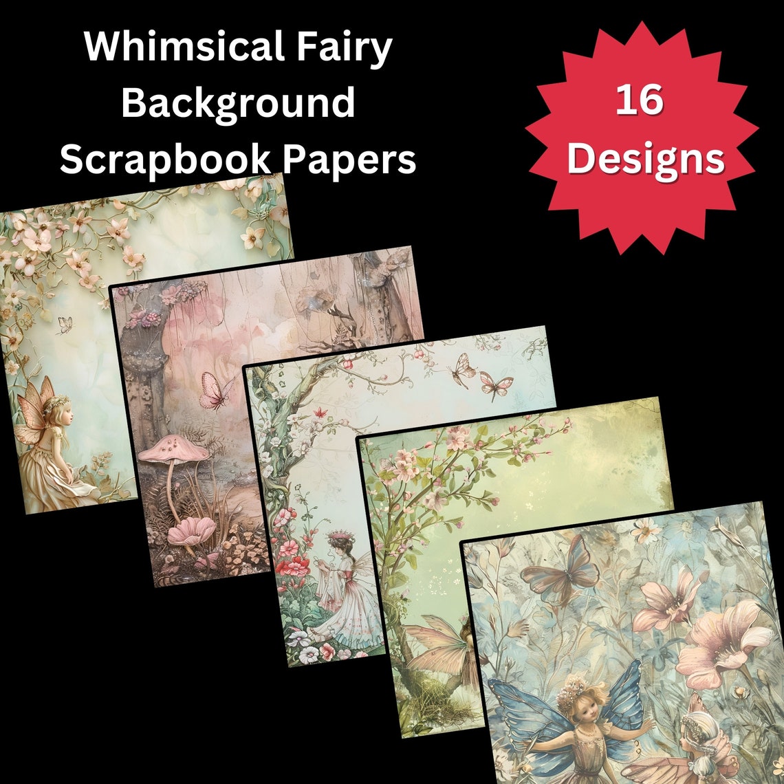 Fairy Background Scrapbook Paper Fairies Background Pages Fantasy ...