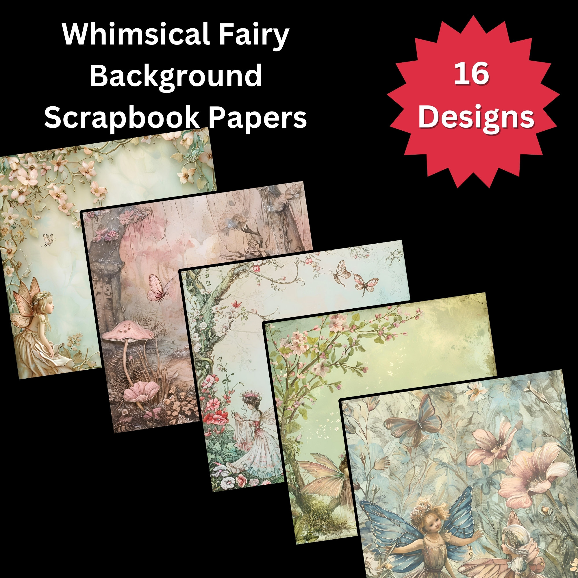 Fairy Background Scrapbook Paper Fairies Background Pages Fantasy ...