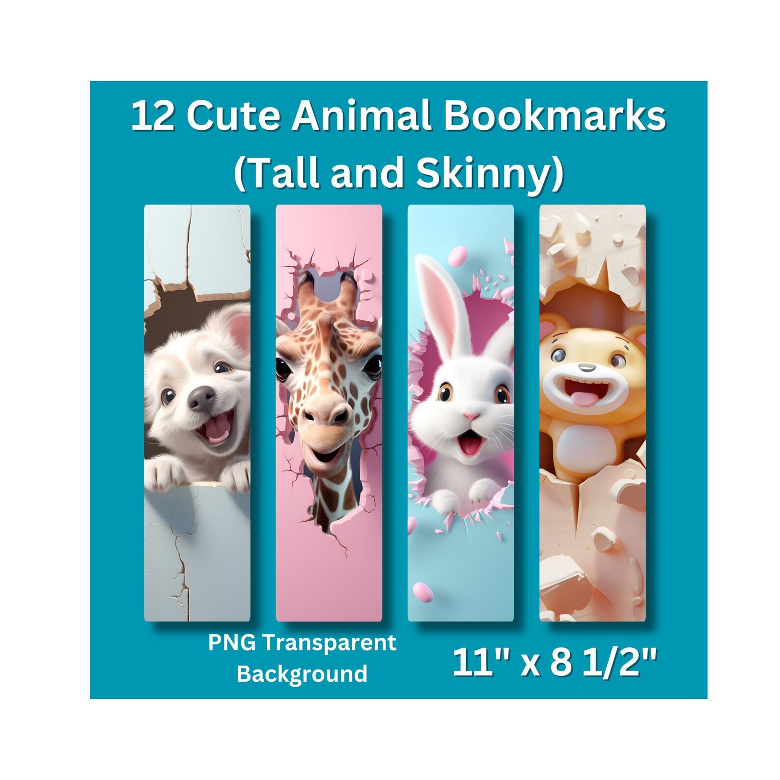 Printable Bookmarks Cute Animal Bookmarks Cute Animals Printable PNG ...