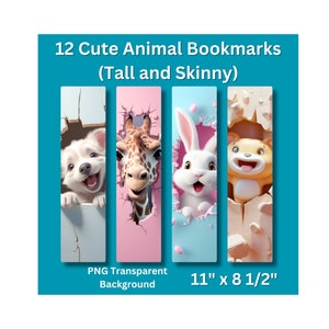 Printable Bookmarks Cute Animal Bookmarks Cute Animals Printable PNG ...