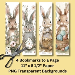 Boho Easter Bunny Bookmarks Set Cute Bunny Bookmarks Book Lovers Gifts ...