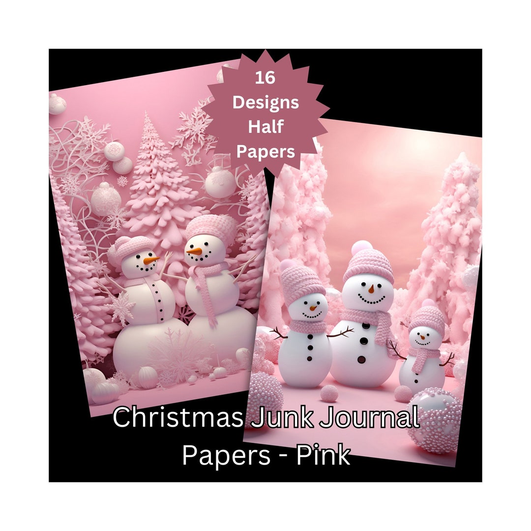 Printable Pink Christmas Journal Papers Pink Christmas Journal Kit ...