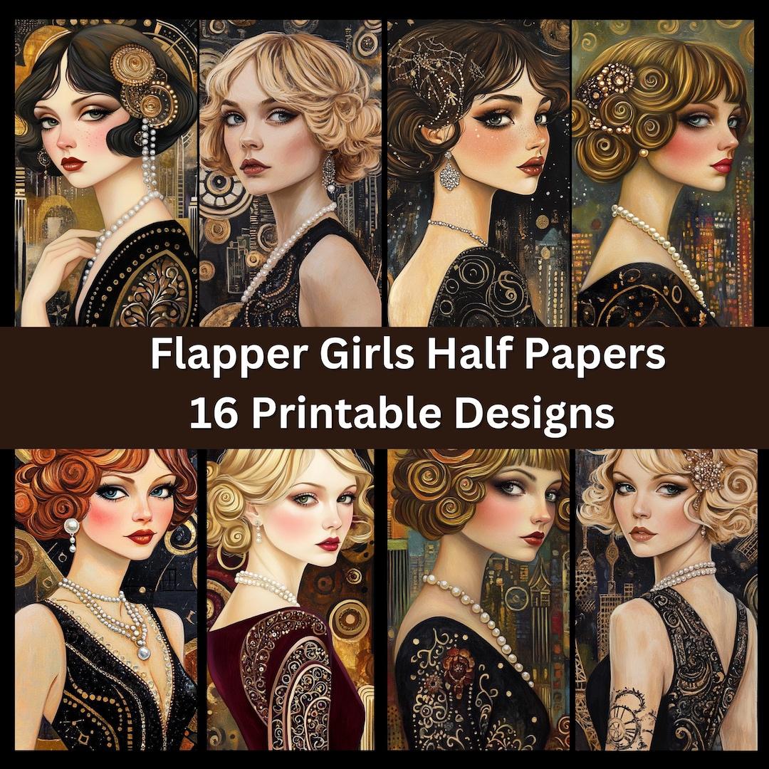 1920's Flapper Girls Junk Journal Papers Junk Journal Half Papers ...