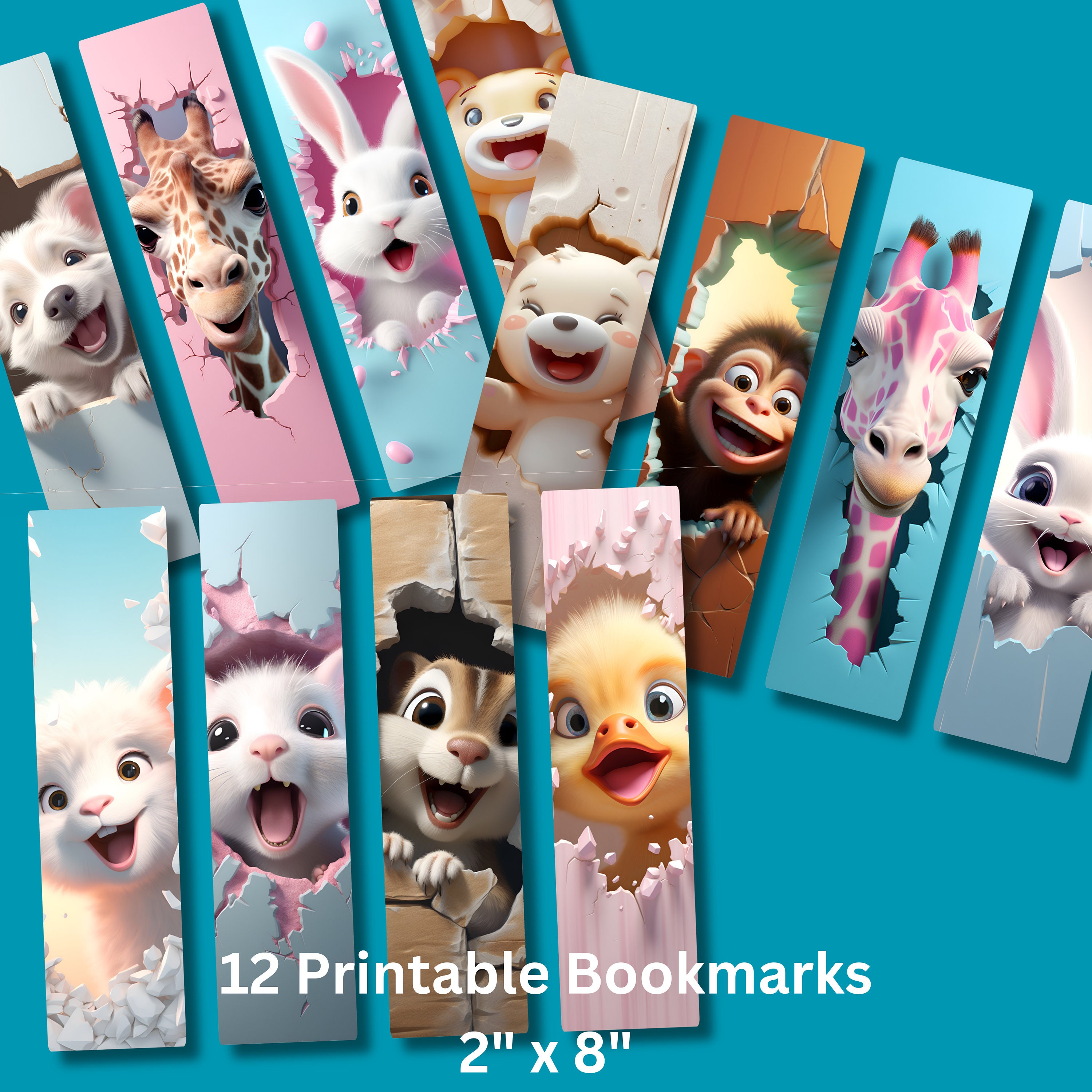 Printable Bookmarks Cute Animal Bookmarks Cute Animals Printable PNG ...