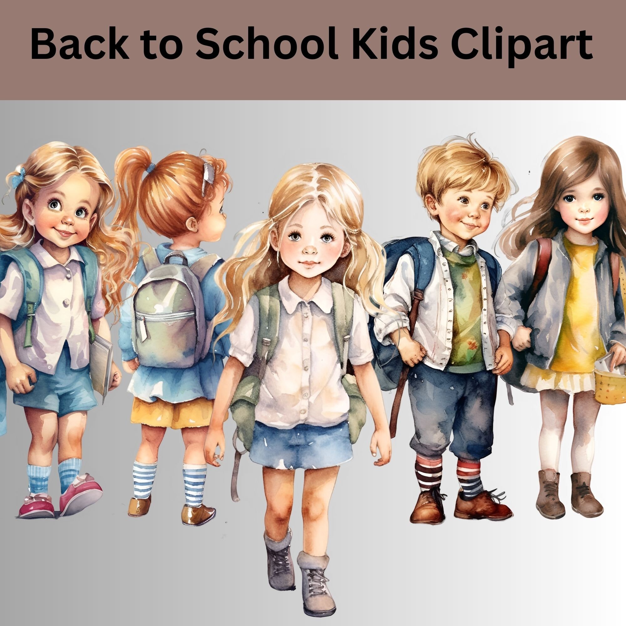 School Boy Girl Clipart PNG Back to School Kids Clipart Bundle School ...