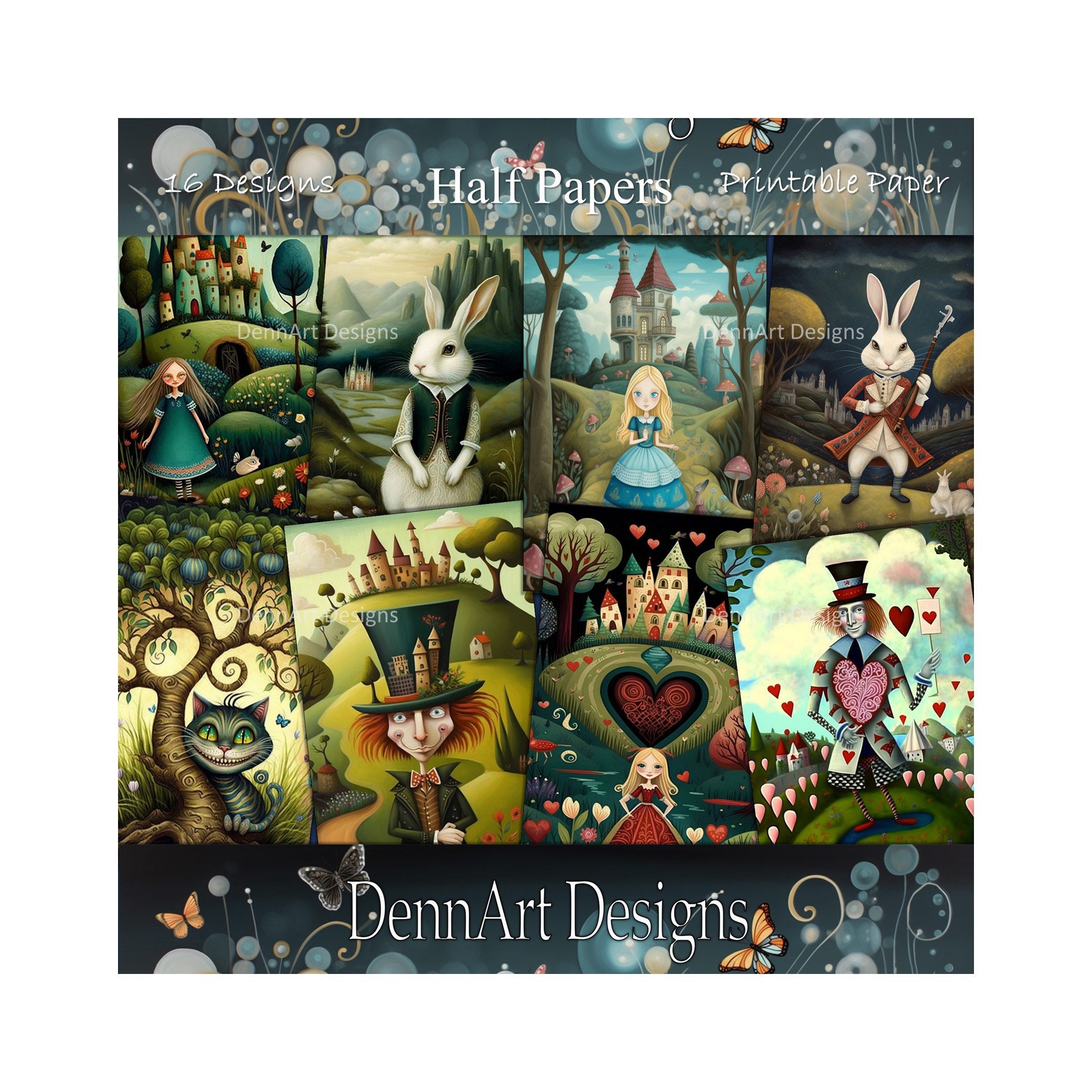 Scrapbook Paper Alice in Wonderland Scrapbooking Paper Printable Paper ...