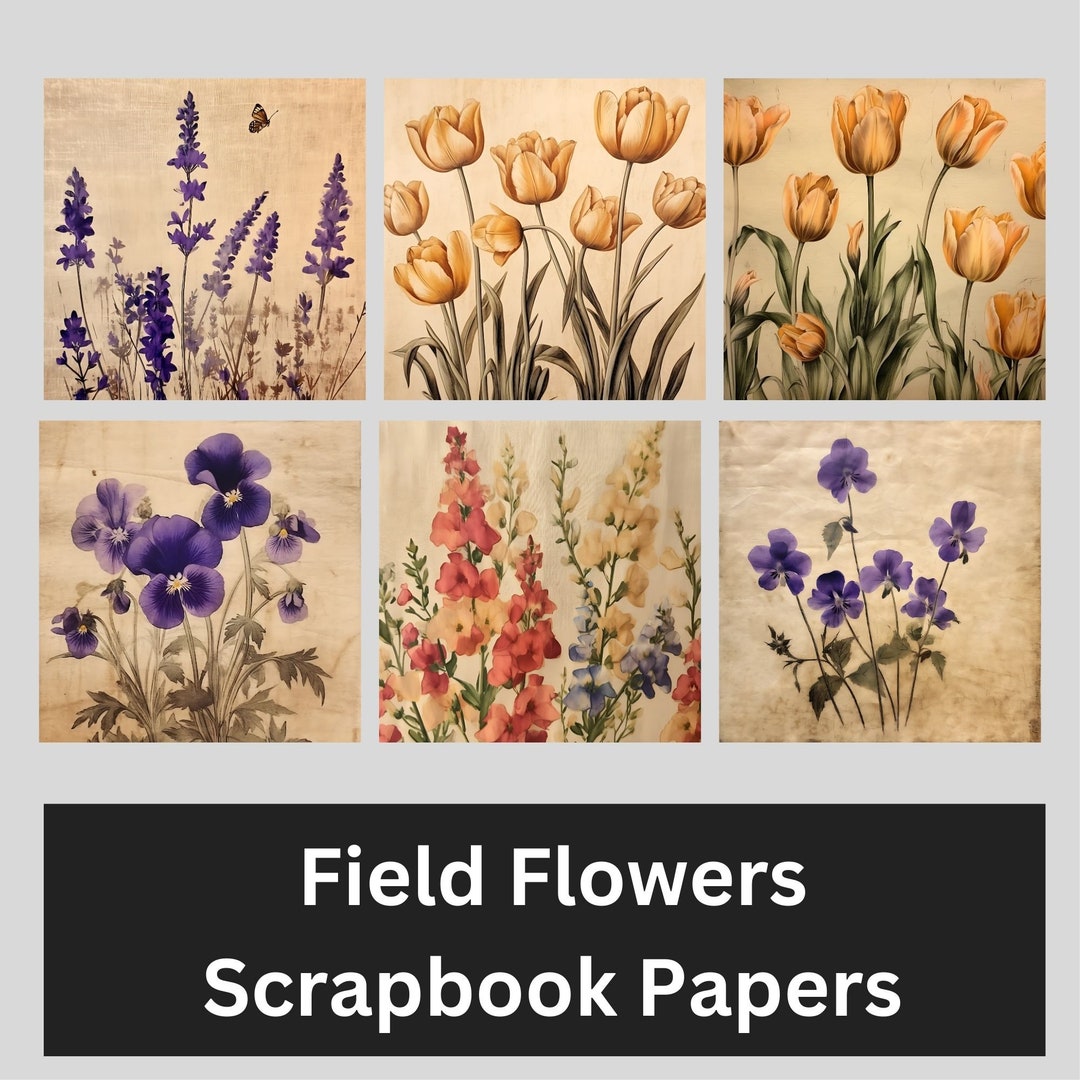 Flower Scrapbooking Paper Scrapbook Pad Junk Journal Sheet Printable ...