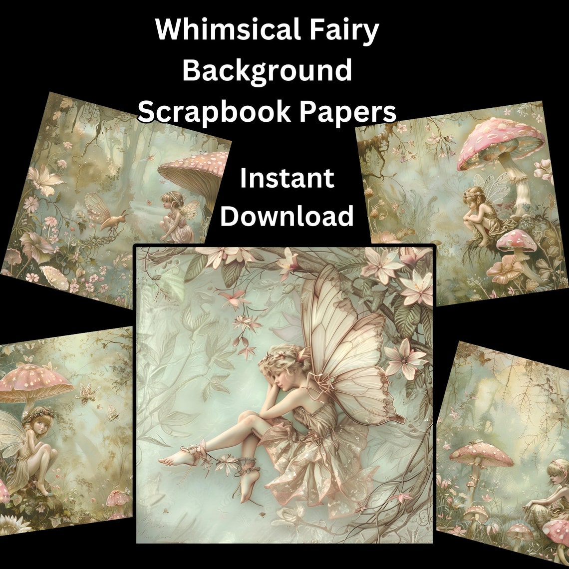 Fairy Background Scrapbook Paper Fairies Background Pages Fantasy ...