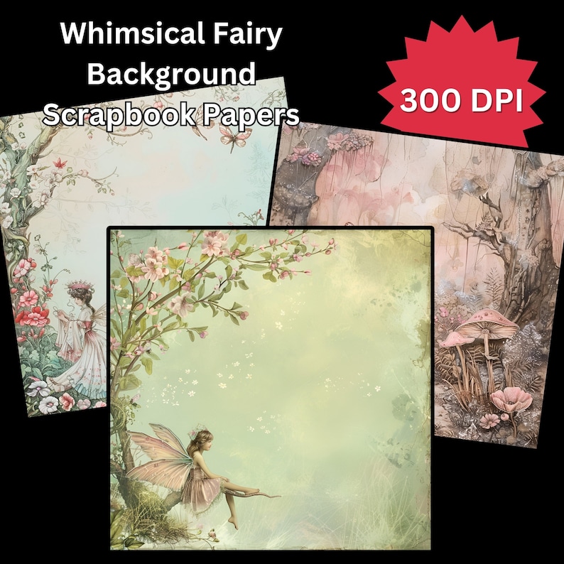 Fairy Background Scrapbook Paper Fairies Background Pages Fantasy ...