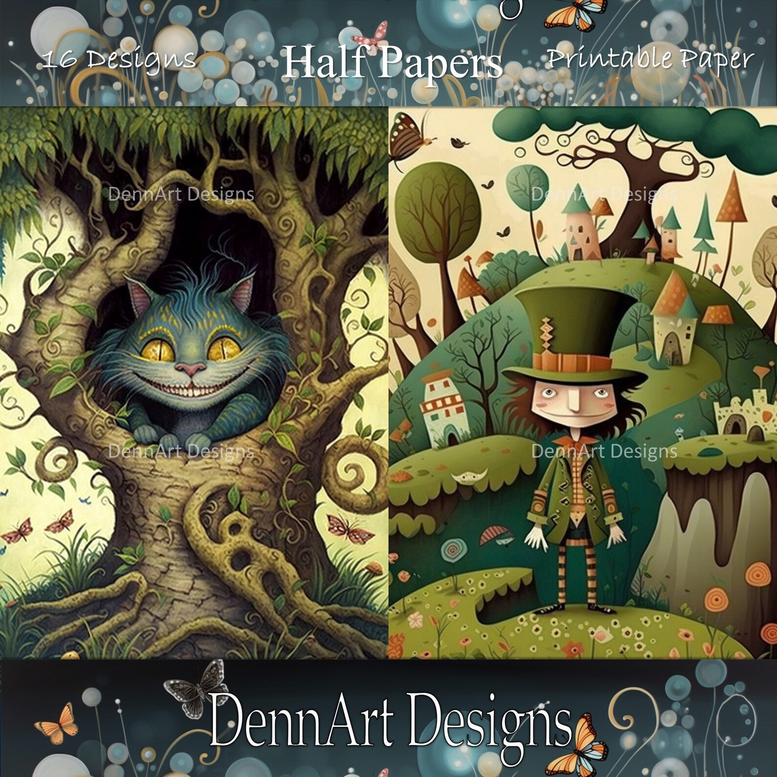 Scrapbook Paper Alice in Wonderland Scrapbooking Paper Printable Paper ...