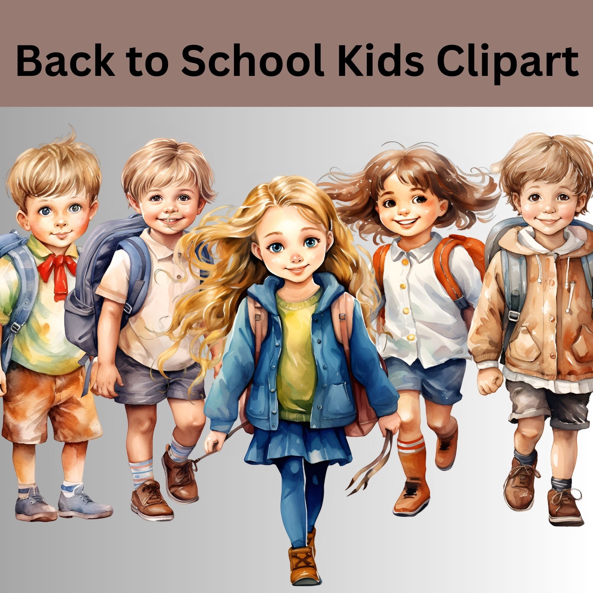School Boy Girl Clipart PNG Back to School Kids Clipart Bundle School ...