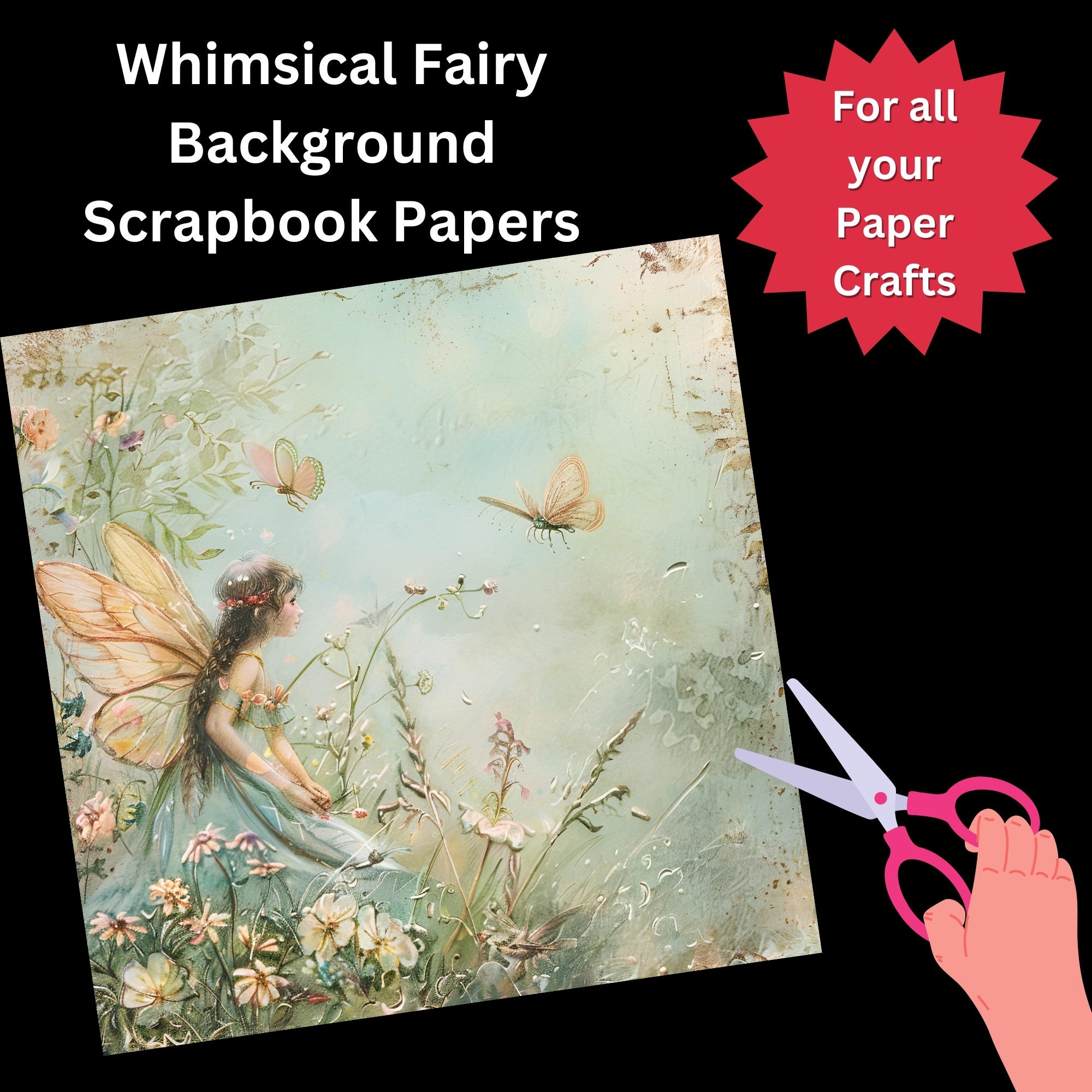 Fairy Background Scrapbook Paper Fairies Background Pages Fantasy ...
