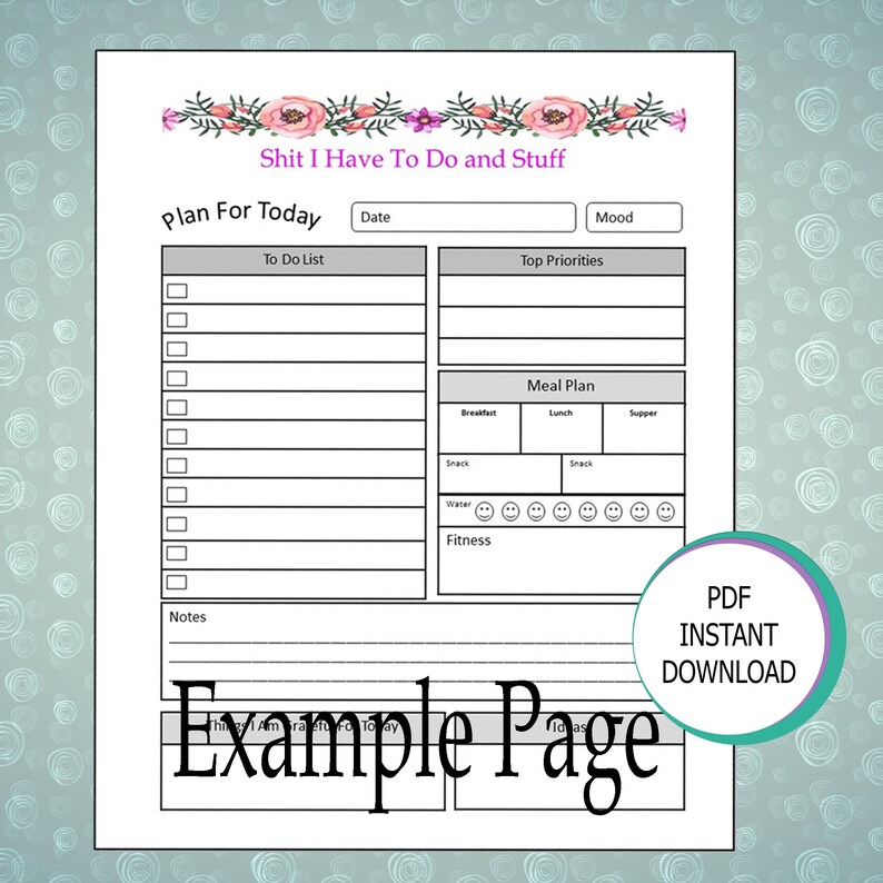 Printable Daily Planner Pages Time Management Tracker Print | Etsy