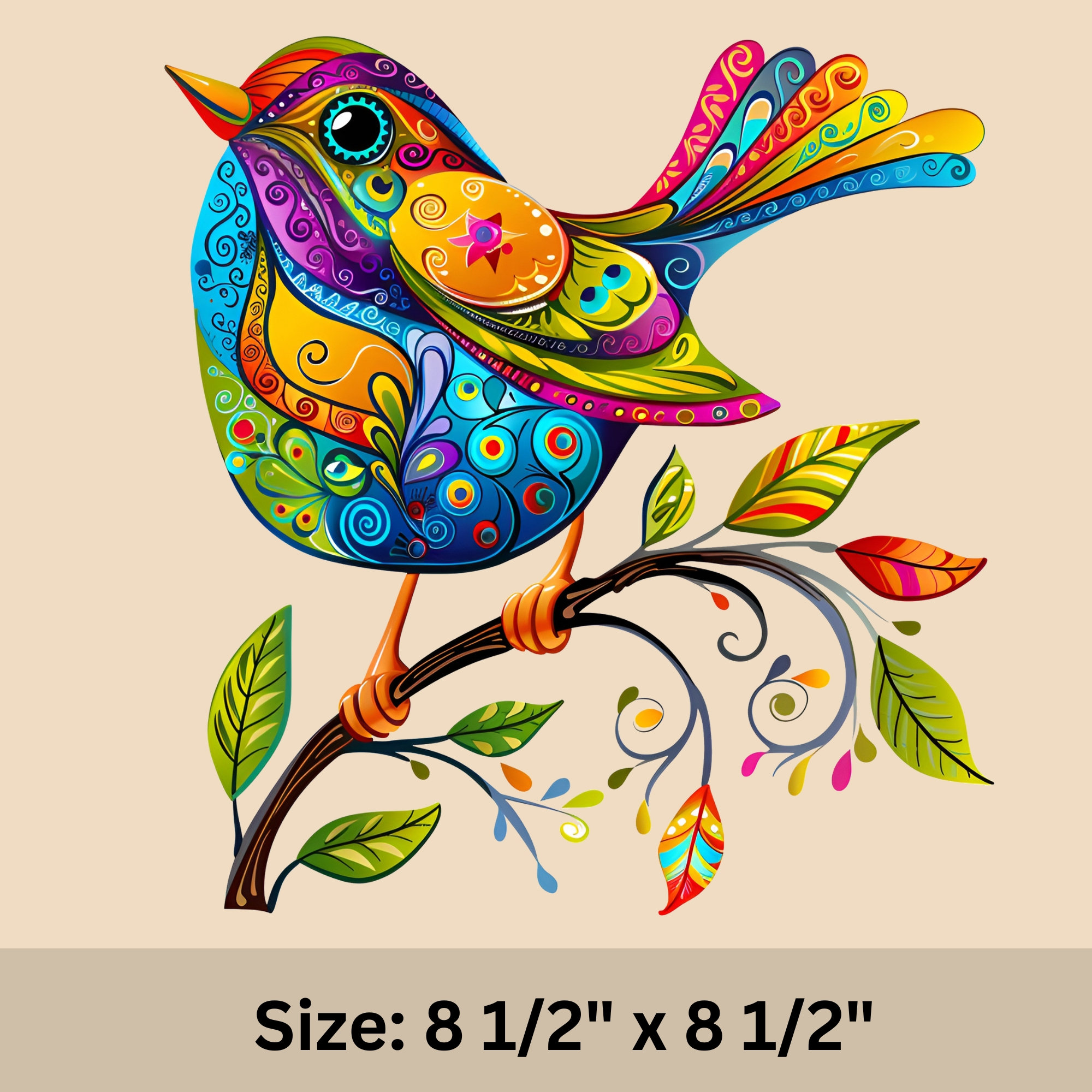 Colorful Bird Clipart Transparent Bird Clipart Whimsical Clipart ...