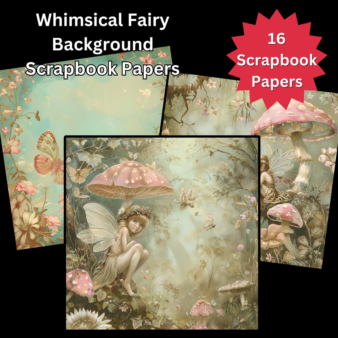 Fairy Background Scrapbook Paper Fairies Background Pages Fantasy ...