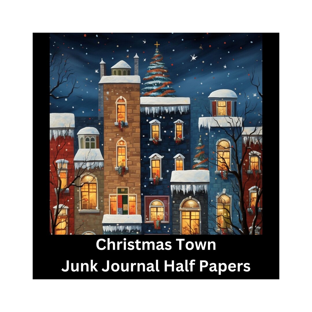 Christmas Town Scrapbook Paper Christmas Town Backgrounds Paper Collage ...