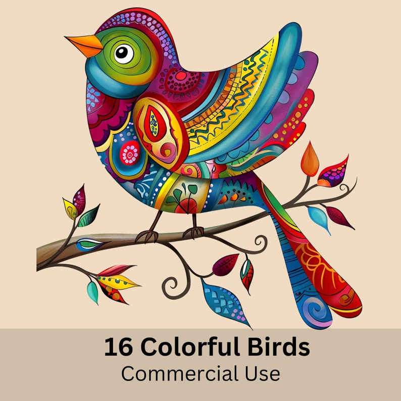 Colorful Bird Clipart Transparent Bird Clipart Whimsical Clipart ...