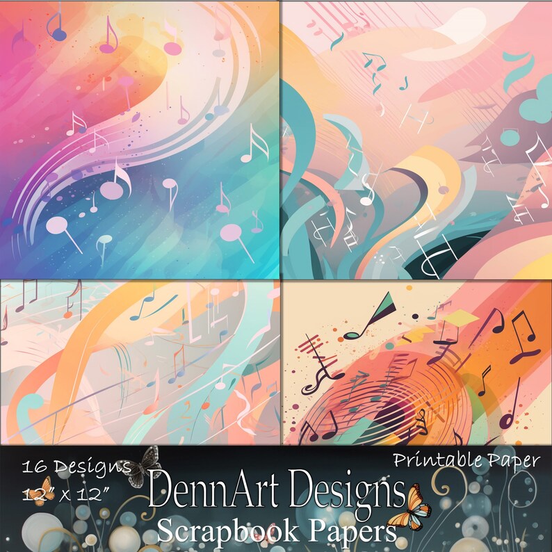 Music Scrapbook Paper Printable Paper Scrapbooking Sheets Junk Journal ...