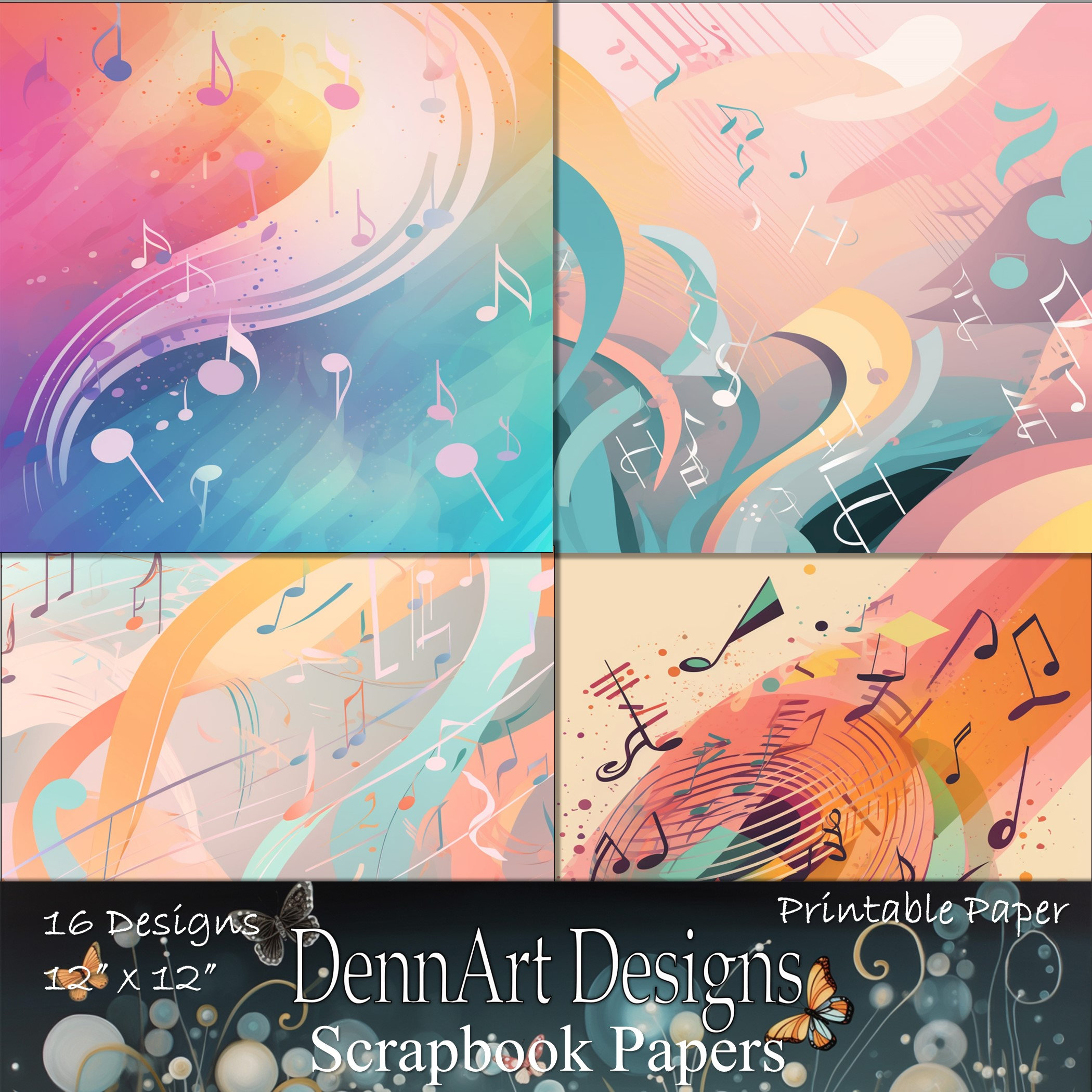 Music Scrapbook Paper Printable Paper Scrapbooking Sheets Junk Journal ...