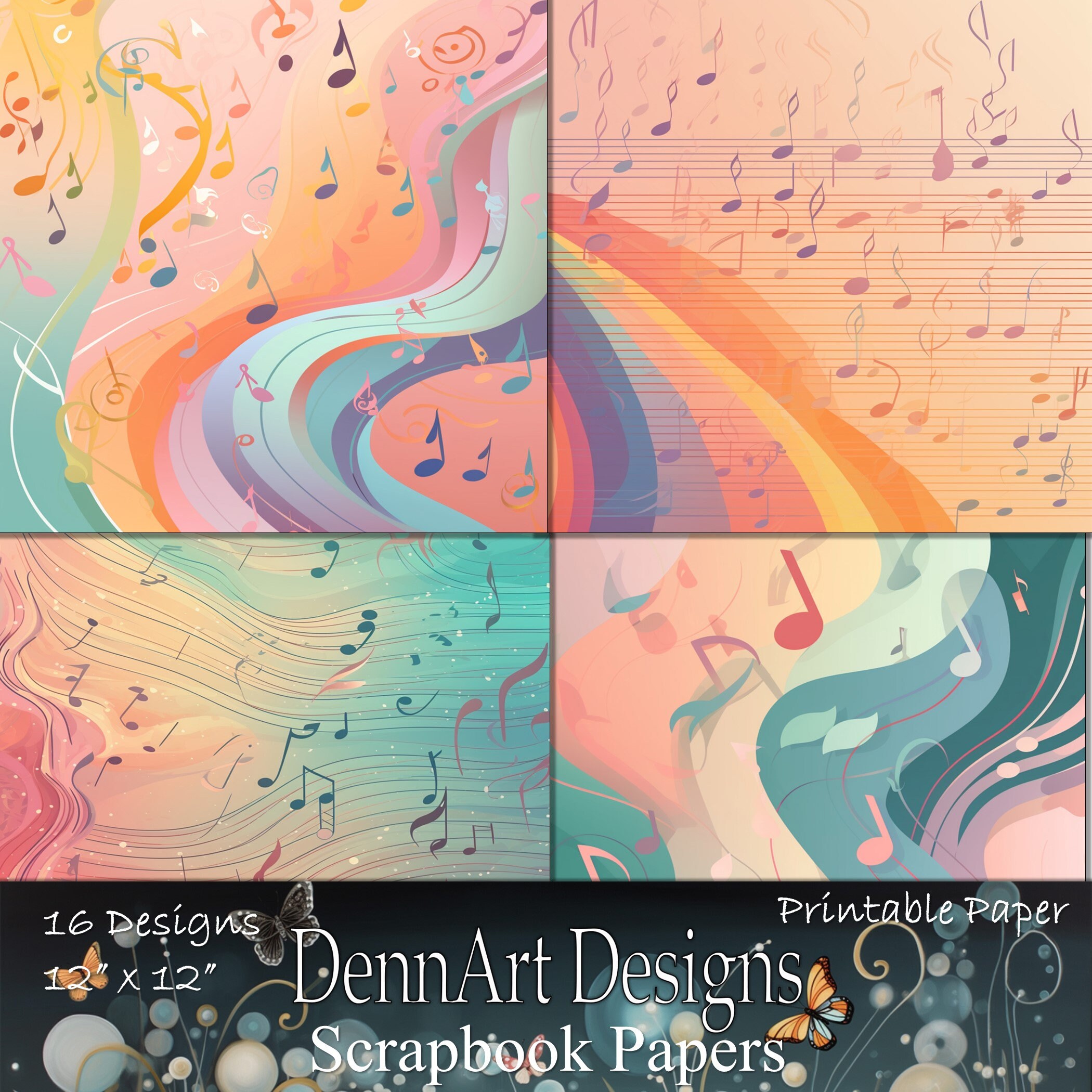 Music Scrapbook Paper Printable Paper Scrapbooking Sheets Junk Journal ...