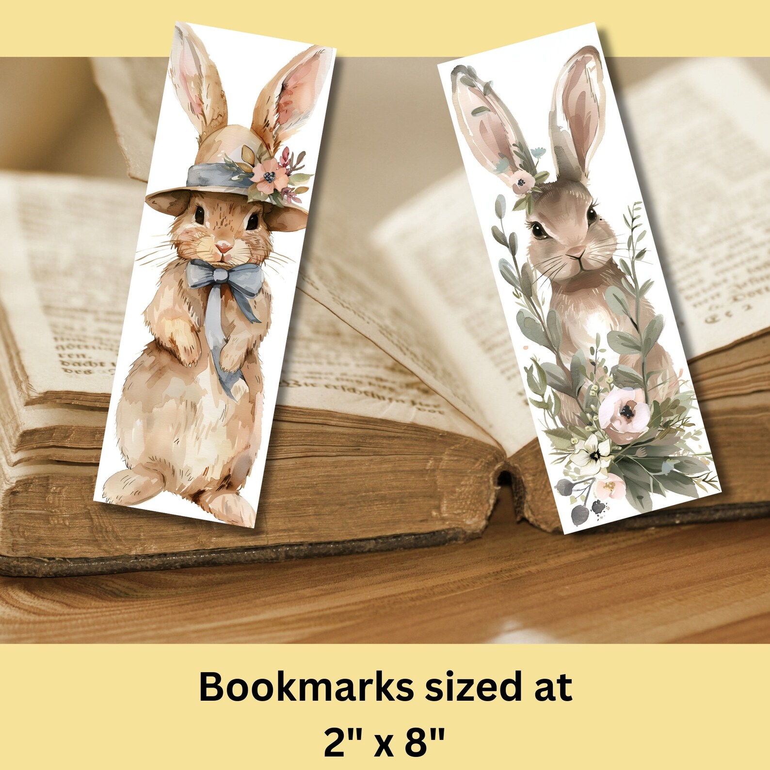 Boho Easter Bunny Bookmarks Set Cute Bunny Bookmarks Book Lovers Gifts ...