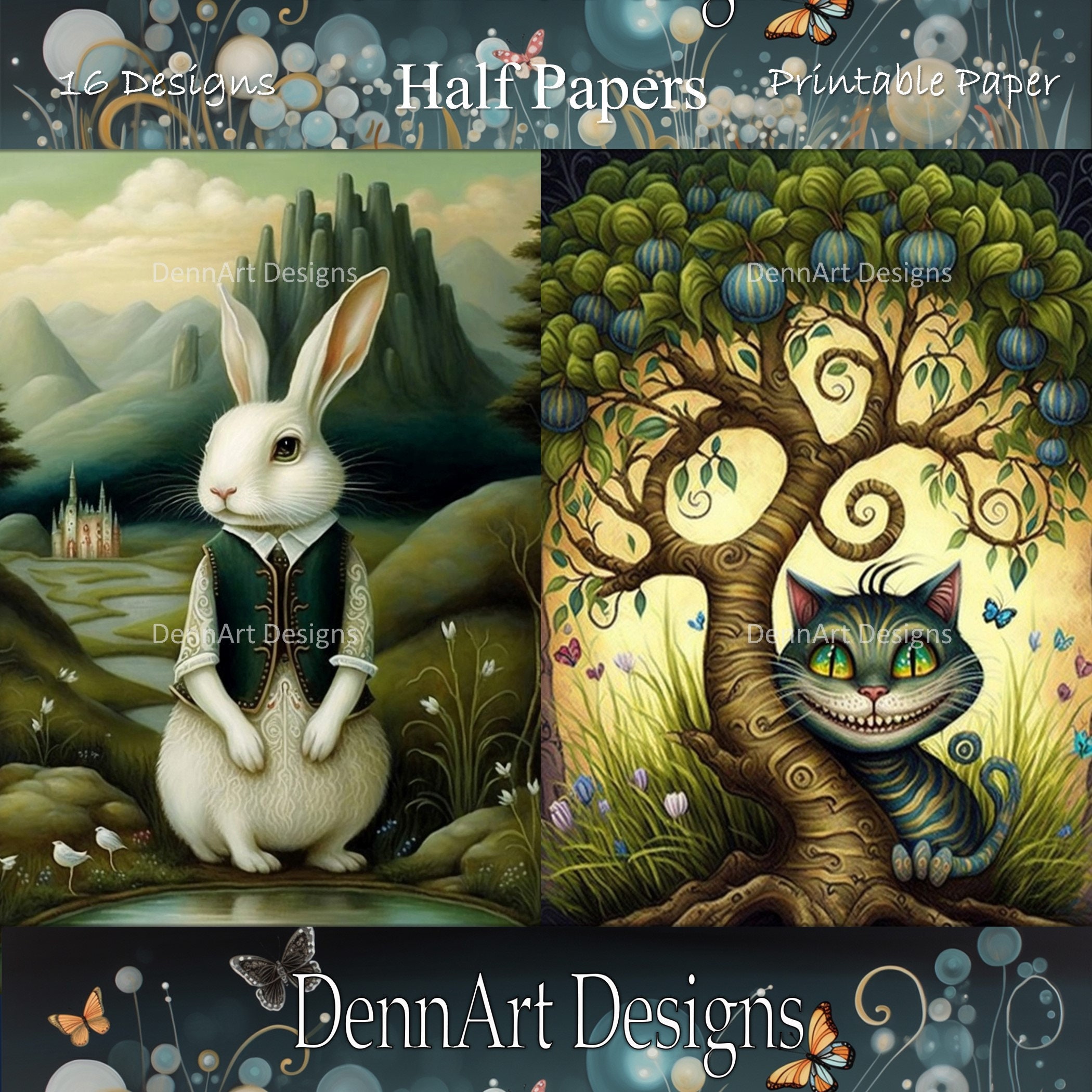 Scrapbook Paper Alice in Wonderland Scrapbooking Paper Printable Paper ...