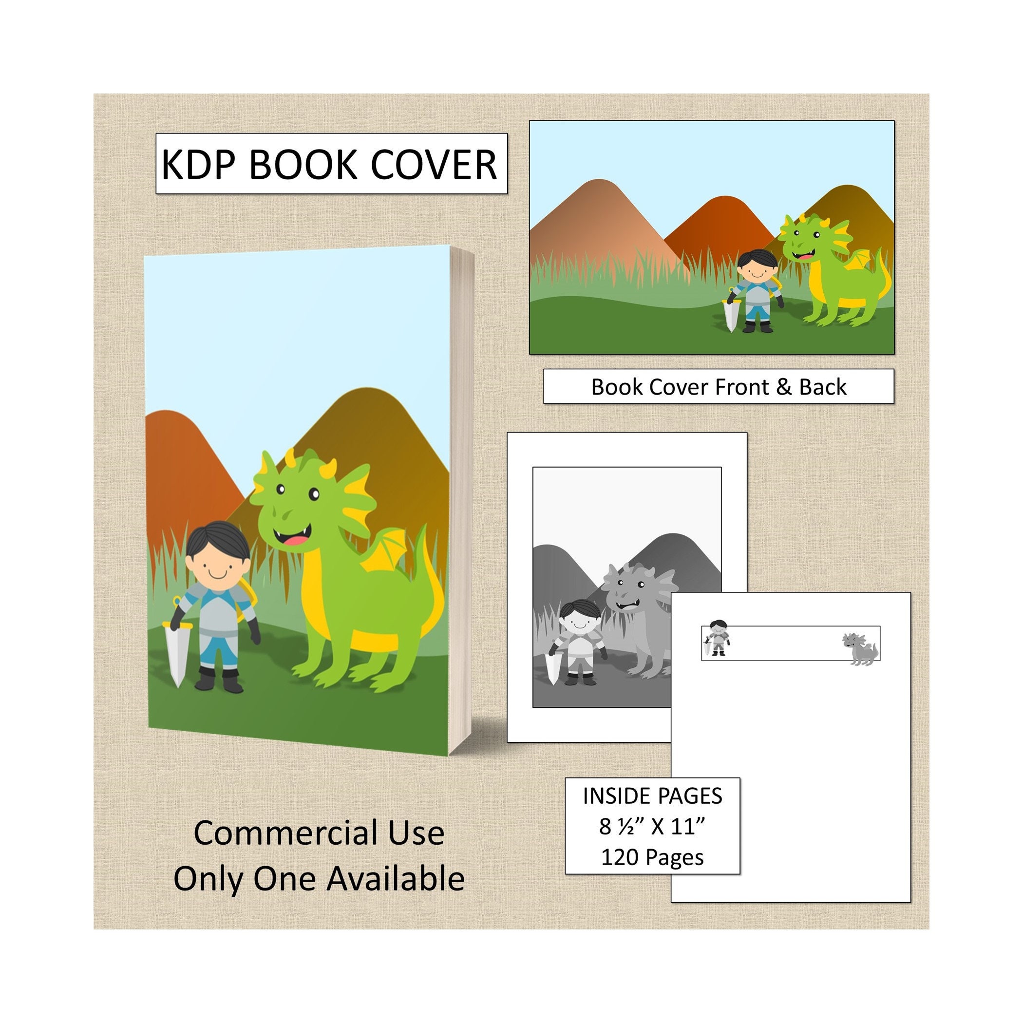 Dragon Book Cover Design KDP Book Cover Kindle Cover Template KDP Cover ...