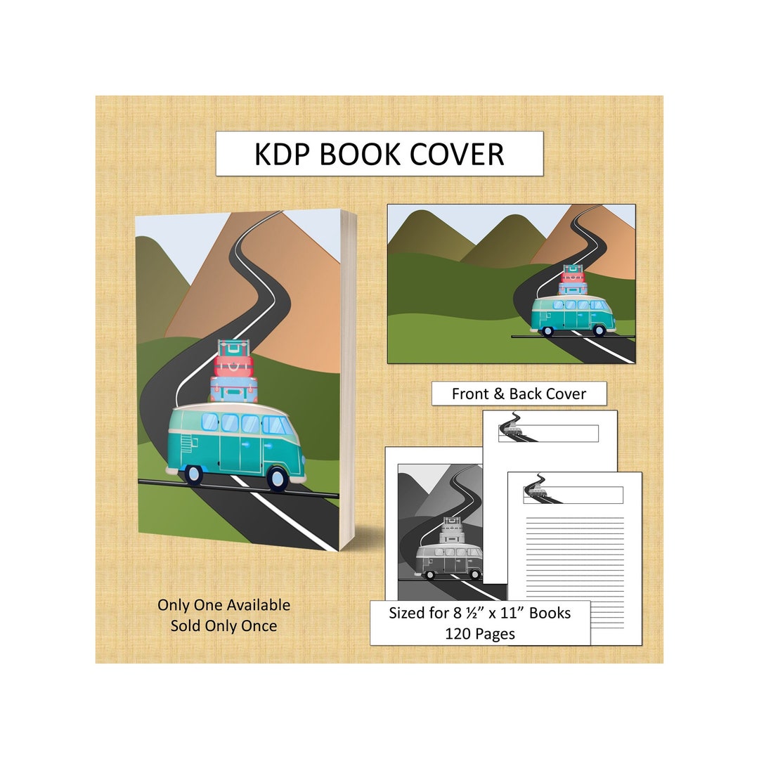 Vacation Van Book Cover Road Trip Book Cover for KDP Journal - Etsy