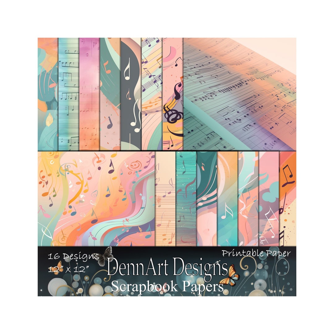 Music Scrapbook Paper Printable Paper Scrapbooking Sheets Junk Journal ...