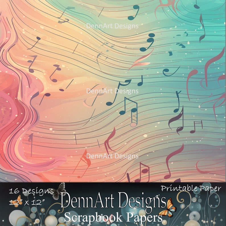 Music Scrapbook Paper Printable Paper Scrapbooking Sheets Junk Journal ...